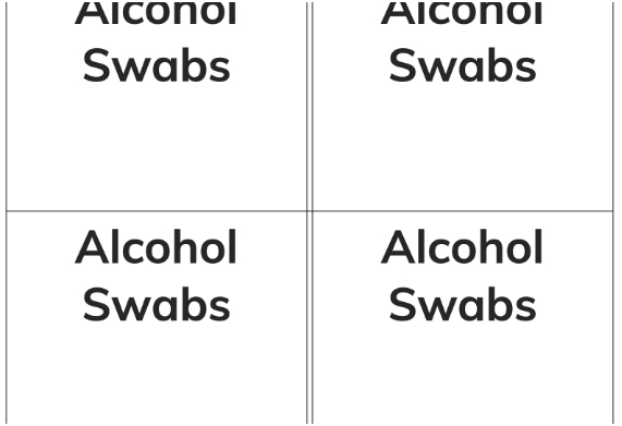 Alcohol Swabs Labels - Your OHRDP Toolkit